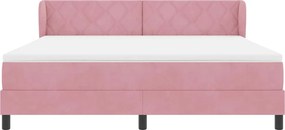 Postel s boxspringem s čelo Růžová 180 x 200 cm samet 3340459