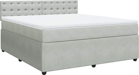 Box spring postel s matrací světle šedá 180x200 cm samet 3287818