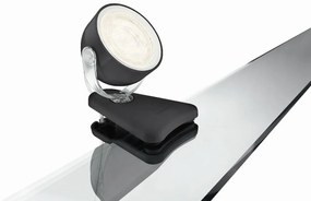 LED Stolní svítidlo s klipem Philips Dyna 53231/30/16 černé 2700K
