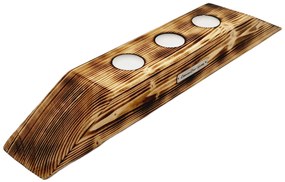 Dekorace Dřevo výrobky Dřevěný svícen zkosený (boční kraje) na čajové svíčky - 49 x 8 x 6 cm