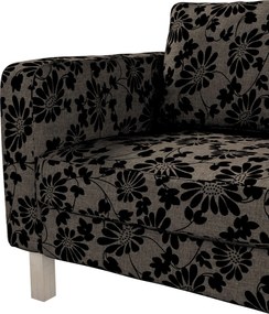 Potah na křeslo IKEA Karlstad, krátký barva hnědá látka pletený vzor, vzorované