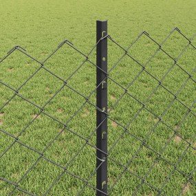 Plot s řetězovým odkazem a sloupkem 25 x 0,8 m Pozinkovaná ocel 3336279