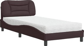 Postel s matrací Hvar tmavě hnědá 90 x 190 cm textil 3208502