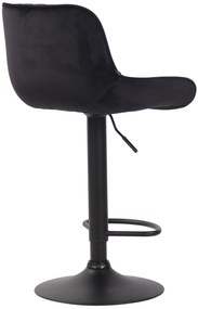 Barová židle Haugo - samet - černý rám | černá