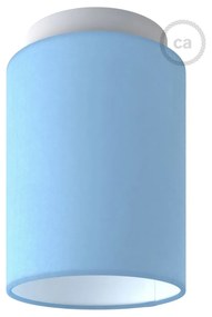 creative cables Fermaluce pastel s válcovým stínidlem, ø 15cm v18cm, kovové nástěnné nebo stropní svítidlo Barva: Bílá-Petrol blue cinette
