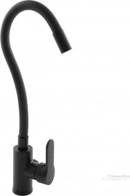 Gamma Flex 2000, stojánková dřezová baterie s flexibilním ramenem, černá matná, GMA-BFX-2000BK