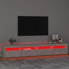 TV skříňka s LED osvětlením betonově šedá 240x35x40 cm 3152765