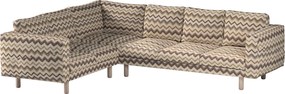 Potah na pohovku IKEA Norsborg rohová 5-místná barva béžová látka pletený vzor, vzorované