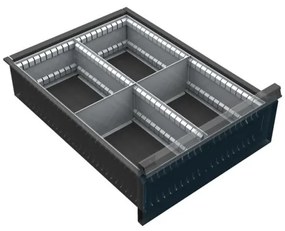 Organizér nářadí do zásuvky skříní KOVOS se šířkou 500 mm, 4 přihrádky, 150 - 240 mm