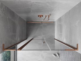 Mexen, Mexen Mist L Otočné sprchové dveře 155 cm, transparentní, broušená měď - 8A4L-155-001-65-00
