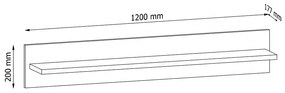 Brillo - závěsná police P1 - dub ribeck/bílá | 120 cm | POSLEDNÍ KUS