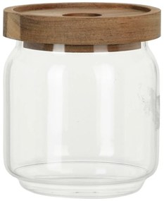 Skleněná dóza s akáciovým víčkem 400 ml, 0,4 l