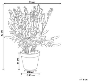 Umělá rostlina v květináči 42 cm LAVENDER PLANT Beliani