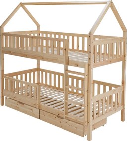 Montessori patrová postel 90x200, přírodní, VENITA TYP 2 Kondela 0000396844