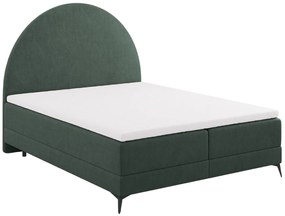 OnaDnes -20% Zelená čalouněná dvoulůžková postel boxspring Cosmopolitan Design Sunrise 160 x 200 cm