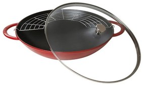 Pánev Wok STAUB s poklicí 37 cm červená 5,7l