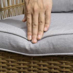 Ratanové houpací křeslo Outsunny, houpací křeslo s polštářem, zahradní křeslo s omyvatelným čalouněním, nábytek do obývacího pokoje, žluté, 69 x 92 x…