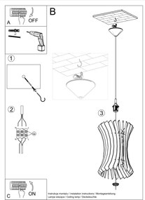 Sollux Lighting Závěsné svítidlo ORIANA dřevo