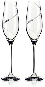 Diamante sklenice na šampaňské Silhouette City s kamínky Swarovski 210 ml 2KS