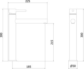Mexen Elba vysoká umyvadlová baterie, zlatá - 74110-50