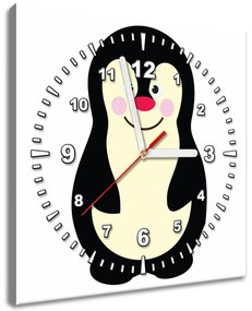 Gario Obraz s hodinami Tučňák Rozměry: 30 x 30 cm