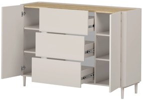 Komoda Elivo 150 cm na nožkách - kašmírová / dub olejovaný