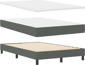 Postel s boxspringem s čelo Tmavě šedá 120 x 190 cm textil 3343975