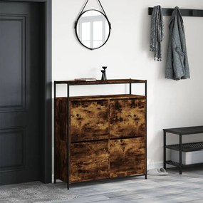 Botník se 4 výklopnými zásuvkami kouřový dub 100 x 34 x 112 cm 3214415