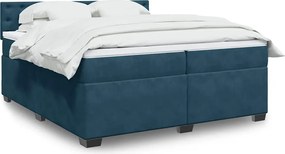 Box spring postel s matrací modrá 200 x 200 cm samet 3288718