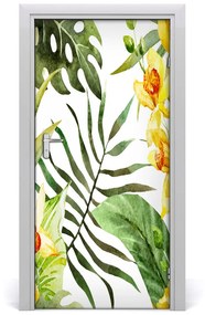 Fototapeta samolepící tropické květiny 85x205 cm