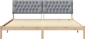 Rám postele s čalouněným čelem s čelo Hnědá 200 x 200 cm 3394378