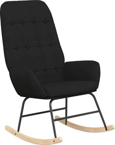 Houpací křeslo s podnožkou černé textil 3097710