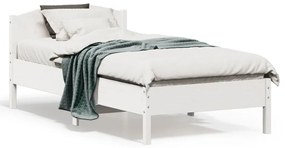 Rám postele s čelem bílý 75 x 190 cm masivní borovice