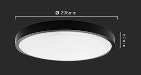 LED Solution Černé přisazené LED svítidlo Plano kulaté 295mm 24W IP44 76371