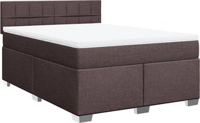 Box spring postel s matrací tmavě hnědá 140x200 cm textil 3285914