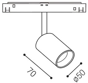 LED2 6092143D Mayo, černý reflektor pro Mag track 48V, 10W 4000K DALI, Ø5cm