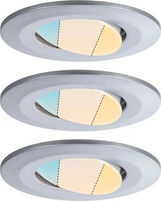 P 93095 HomeSpa LED vestavné svítidlo Calla 3ks sada výklopné IP65 90mm 30° 3x5W 230V CCT matný chrom - PAULMANN