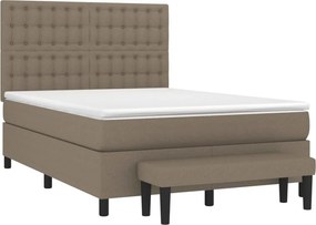 Box spring postel s matrací taupe 140x190 cm textil 3136913