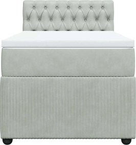Box spring postel s matrací světle šedá 90x190 cm samet 3289920
