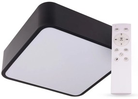 T-LED SMART TUYA Černé LED stropní svítidlo hranaté 500x500mm 48W CCT s DO