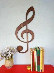 Nástěnná dekorace Treble Clef 25 cm hnědá