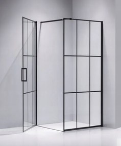 BPS-koupelny Čtvercový sprchový kout HYD-SK13 80x80 černá/transparent