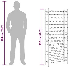 vidaXL Marketos Stojan na víno na 96 lahví černý železný