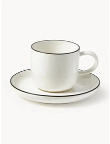 Porcelánové šálky's podšálky na espresso Facile, 2 ks