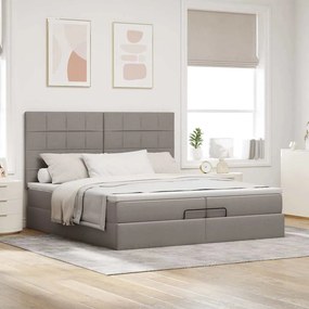 Osmanský rám postele s matracíes taupe 200x200cm textil 3313186