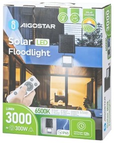 Aigostar - LED Stmívatelný solární reflektor LED/300W/3,4V IP65 + DO