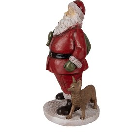 Vánoční dekorace socha Santa s liškou - 16*14*26 cm