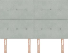Čelo postele Světle šedá 144 cm samet 3337828