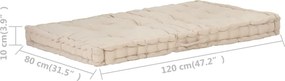vidaXL Poduška na nábytek z palet bavlna 120 x 80 x 10 cm [48680] Barva: taupe