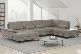 XXXLutz SEDACÍ SOUPRAVA, kůže, šedá Sit & More - Sedací soupravy - 00014403972F